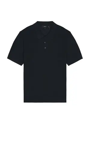 Theory Mesh Polo In Navy - Baltic