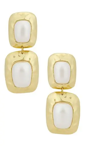 PETIT MOMENTS Martina Dangle Earrings - Pearl & Gold