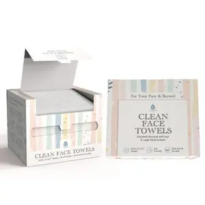 PURSONIC Clean Facial Towels Xl Biodegradable Disposable Face Cloths For Sensitive Skin Ultra Soft, Single-use - White