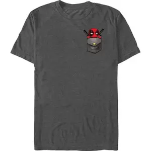 MARVEL Deadpool Front Pocket Graphic T-shirt - Charcoal