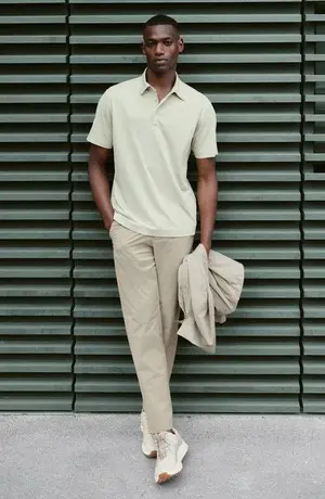 Mango Coolmax® Slim Fit Polo - Mint Green