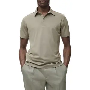 Mango Coolmax® Slim Fit Polo Olive Green