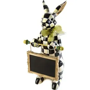 MACKENZIE-CHILDS Courtly Check Menu Rabbit - Black/white