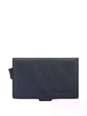 PIQUADRO Leather Flap Cardholder - Blue