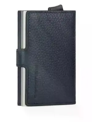 PIQUADRO Leather Flap Cardholder - Blue