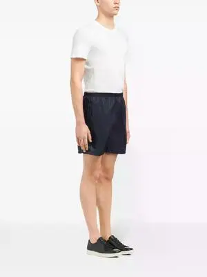 Prada Logo Patch Recycled Nylon Swim Shorts - Blue