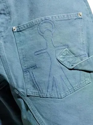 JW Anderson Twisted Workwear Anchor-patch Denim Shorts