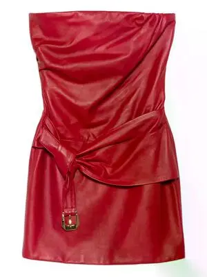 Versace Belted Strapless Mini Dress
