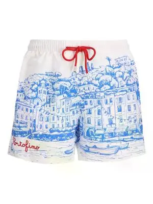MC2 SAINT BARTH Printed Swim Shorts White