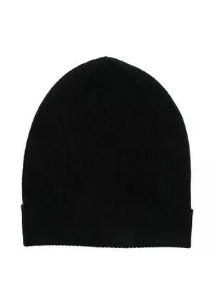 Rick Owens Ribbed Cashmere Beanie - Black