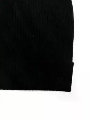 Rick Owens Ribbed Cashmere Beanie - Black