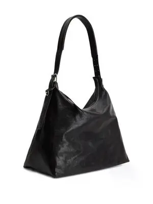 LEMAIRE Belted Shoulder Bag In Glazed Paper Leather - Brown