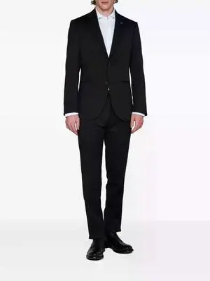 D4.0 Notched-lapels Single-breasted Suit - Black