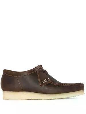 Clarks Wallabee Leather Derby Shoes - Brown