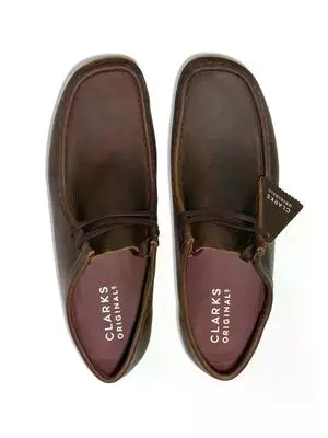 Clarks Wallabee Leather Derby Shoes - Brown