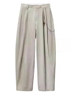 Alexander Wang Pleated Chain-detail Trousers - Neutrals