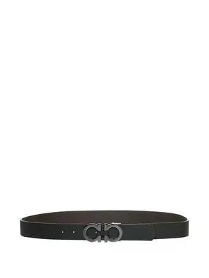 FERRAGAMO Gancini Leather Belt - Black