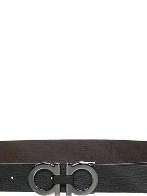FERRAGAMO Gancini Leather Belt - Black