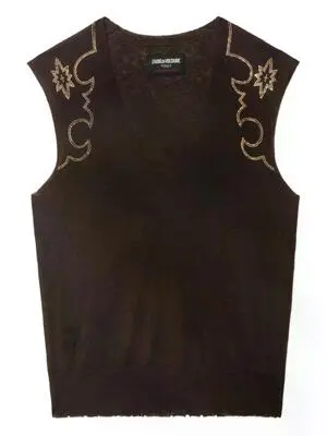 Zadig&Voltaire Embellished Sleeveless V-neck Top