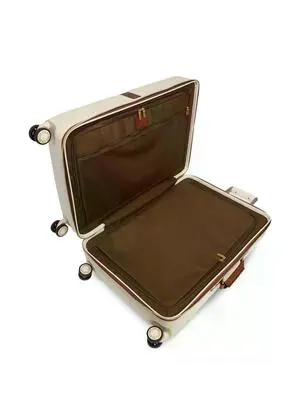 THE BRIDGE Leather-trimmed Trunk Suitcase