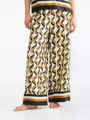 ERES Geometric-print Wide-leg Trousers - White