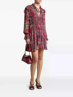 Etro Floral Print Mini Dress - Red