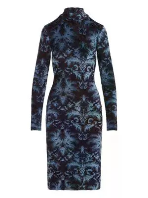 Etro Floral-pattern Mock-neck Midi Dress