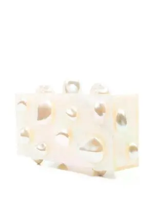 Cult Gaia Orbs Pearl-embellished Clutch - Neutrals