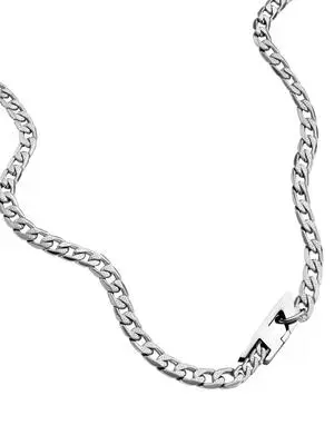 DIESEL® Dx1497 Logo-pendant Curb-chain Necklace