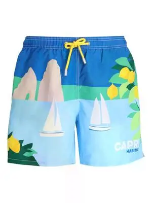 MC2 SAINT BARTH Printed Swim Shorts - Blue