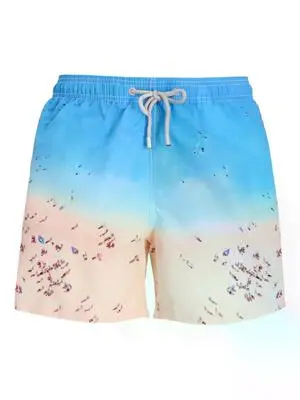 MC2 SAINT BARTH Beach-print Swim Shorts - Blue