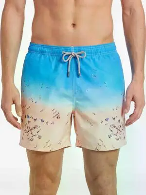 MC2 SAINT BARTH Beach-print Swim Shorts - Blue