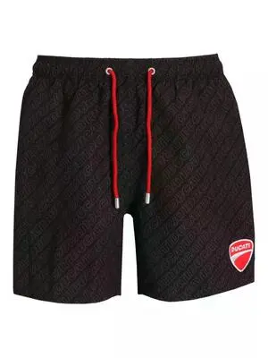 MC2 SAINT BARTH Logo-print Swim Shorts - Black