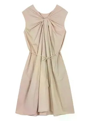 STUDIO TOMBOY Twisted Neckline A-line Dress - Neutrals