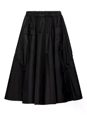 Prada Patch-pocket Drawstring Midi Skirt