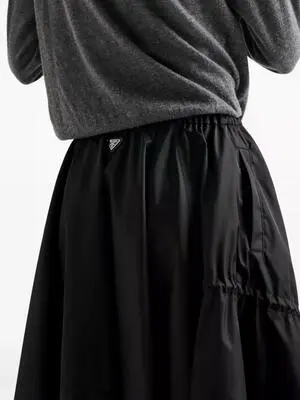 Prada Patch-pocket Drawstring Midi Skirt