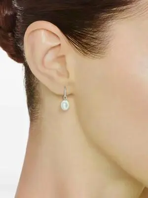 Kiki Mcdonough 18kt White Gold Diamond And Pearl Earrings - Silver