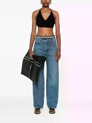 Alexander Wang Logo-waistband Jeans - Blue