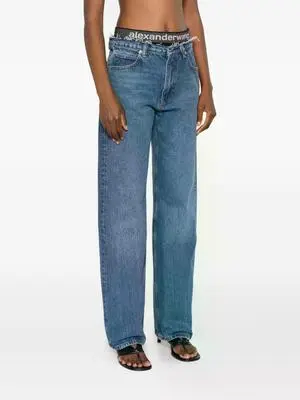 Alexander Wang Logo-waistband Jeans - Blue