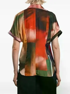 TANAKA Abstract-print Camp-collar Shirt