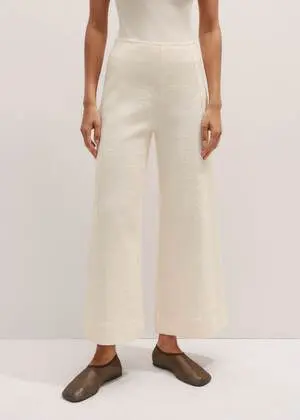 ME+EM Textured Ponte Crop Wide-leg Trousers