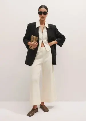 ME+EM Textured Ponte Crop Wide-leg Trousers