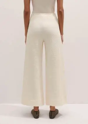 ME+EM Textured Ponte Crop Wide-leg Trousers