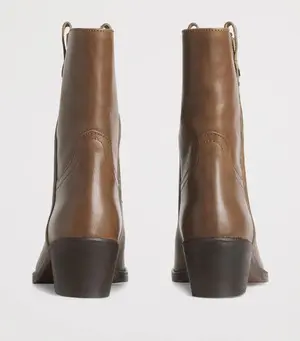 Max Mara Leather Heeled Ankle Boots