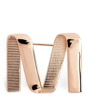 Max Mara Textured 'm' Brooch