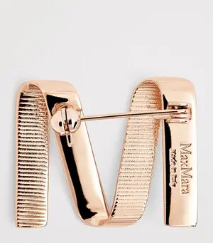 Max Mara Textured 'm' Brooch