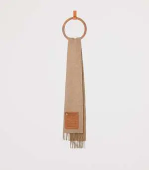 Loewe Wool-cashmere Pocket-detail Scarf - Beige