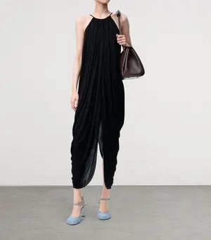 Loewe Silk Draped Midi Dress