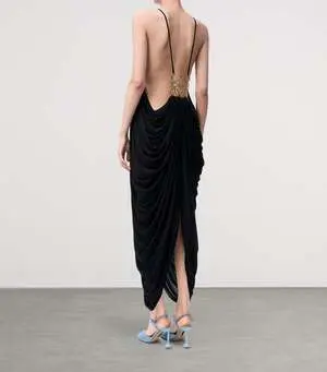 Loewe Silk Draped Midi Dress