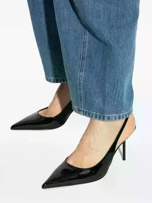 Paris Texas 70mm Lidia Slingback Pointed-toe Pumps - Black